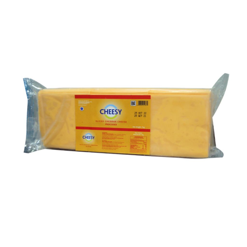 Jual Cheesy Cheddar Cheese Slice 1kg (84slices) | Shopee Indonesia