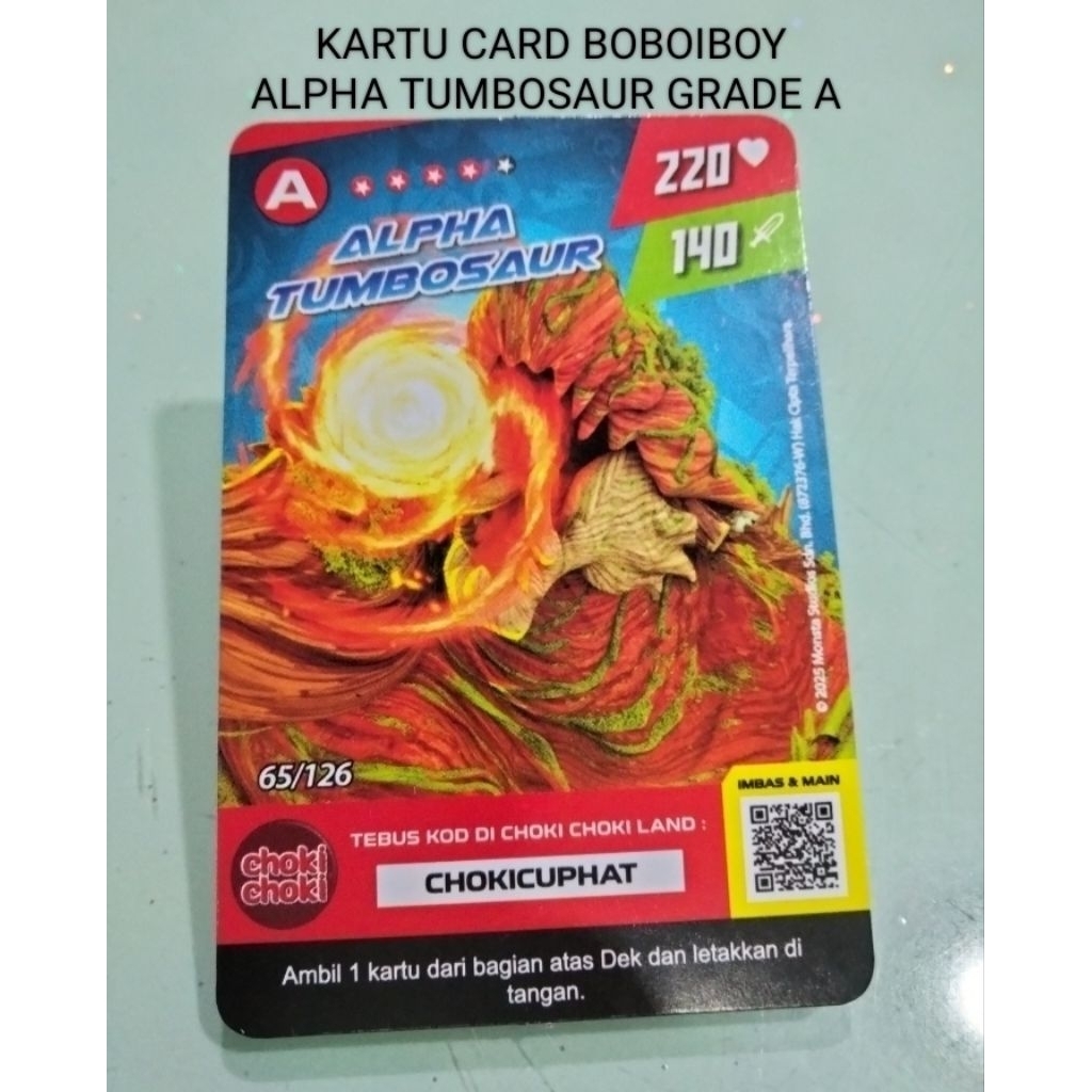 Jual KARTU CARD BOBOIBOY ALPHA TUMBOSAUR GRADE A 65/126 ISI 1 PCS ...