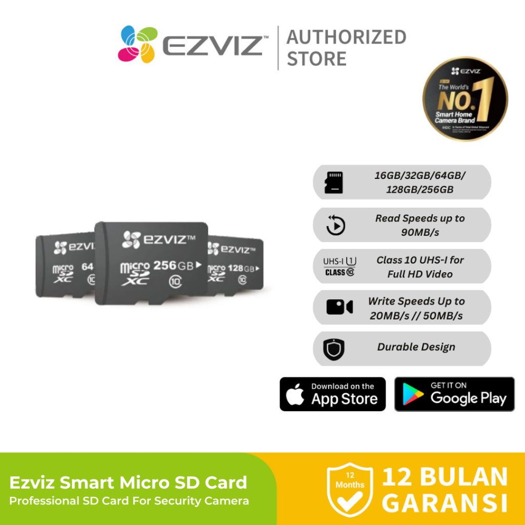 Jual Ezviz Smart Micro SD Card 32Gb/64Gb/128Gb UHS Class 10 | Shopee ...