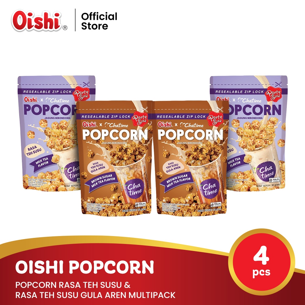 Jual Oishi Popcorn Rasa Teh Susu dan Rasa Teh Susu Gula Aren Multipack ...