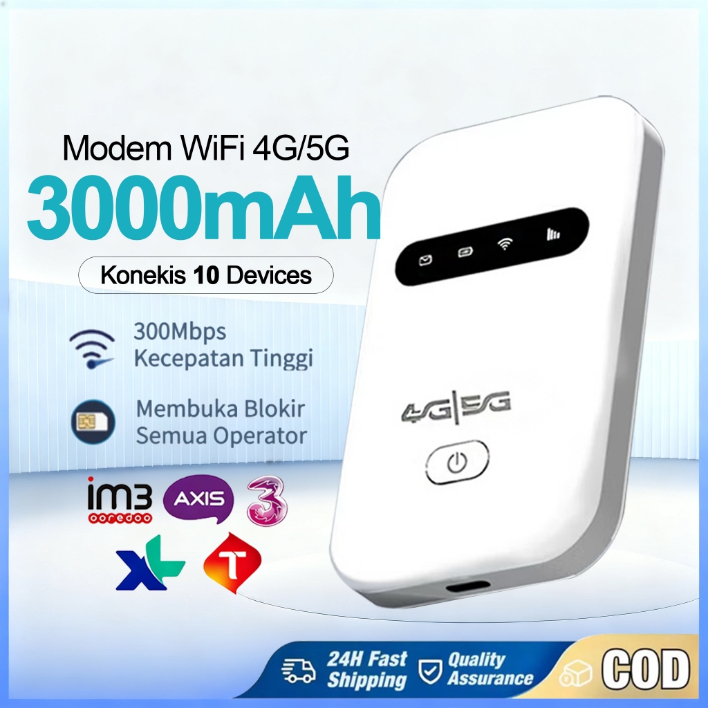 Jual Modem Wifi 5G All Operator Telkomsel 300Mbps Wifi Portable 3000mAh ...