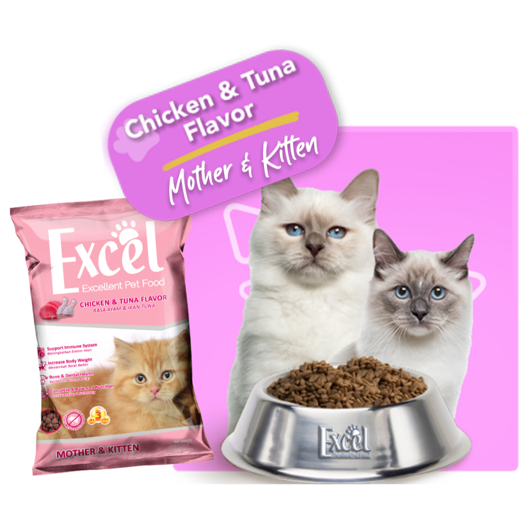 Jual PAKET 3 PCS / Excel Kitten Chicken Tuna 500gr - Makanan kering ...