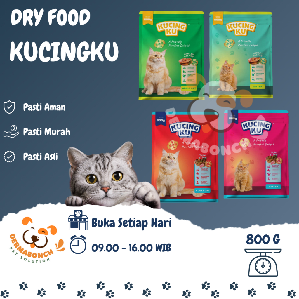 Jual KUCINGKU kucing ku DRY FOOD 800g Makanan Kucing Kering KUCINGKU ...