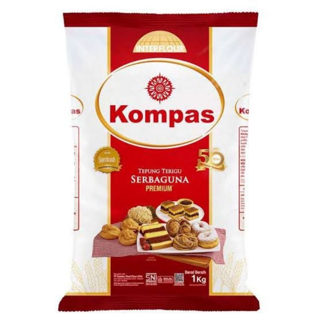 Jual Tepung Terigu Kompas 500 gr & 1 kg - Pasar Makassar | Shopee Indonesia