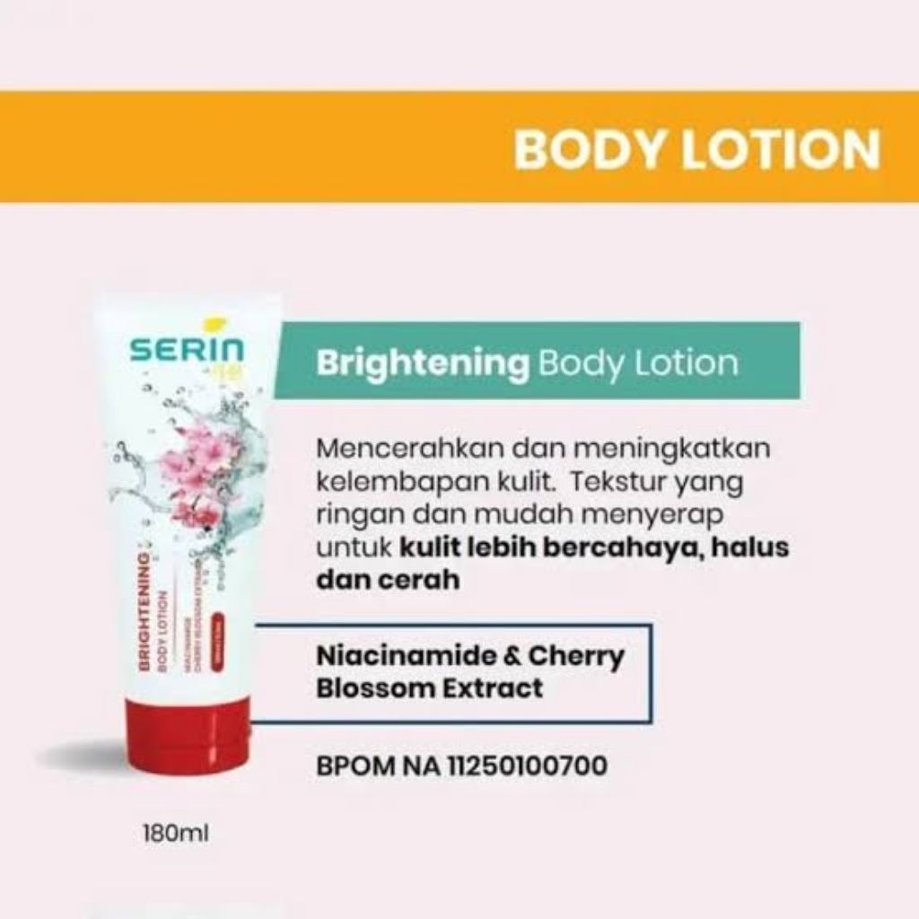 Jual SERIN BRIGHTENING BODY LOTION 180ML | Shopee Indonesia