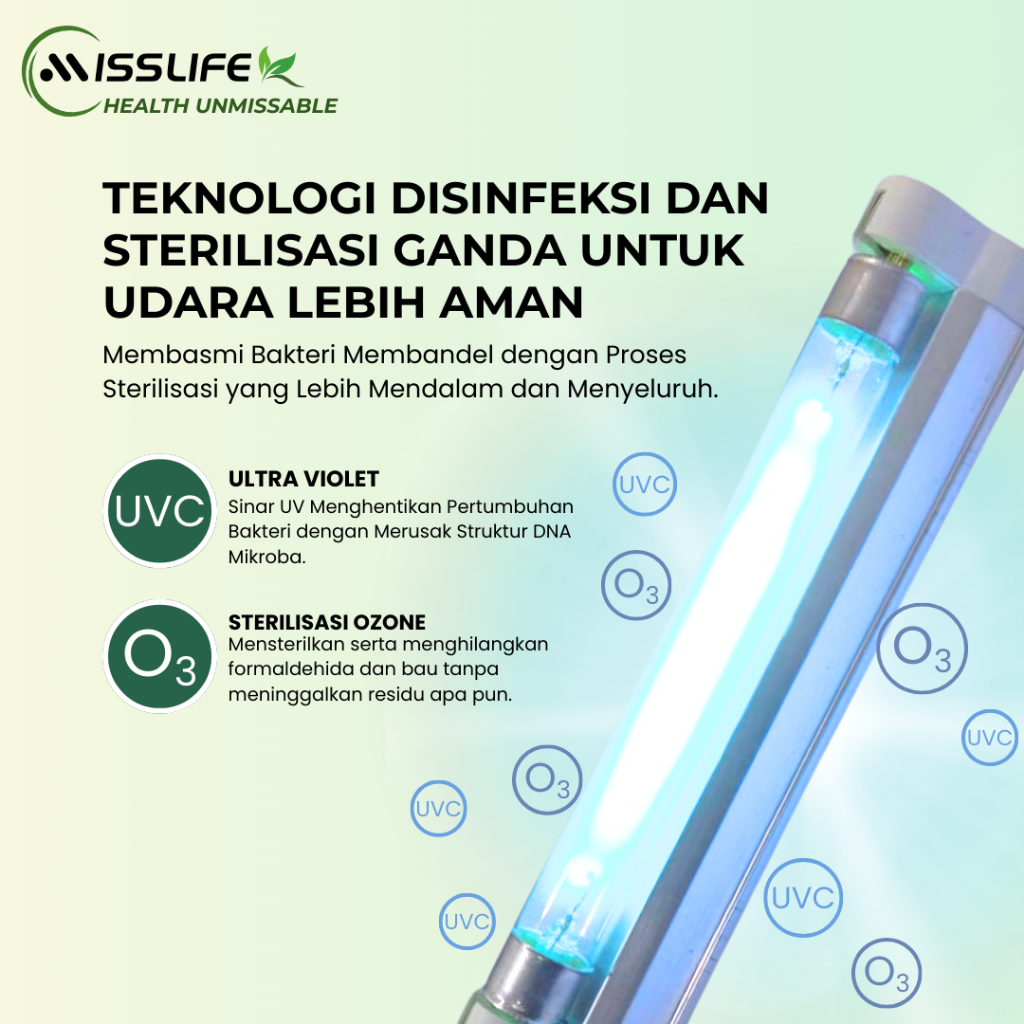 Jual Miss Life Pembersih Udara Lampu UV One Home Air Purifier UV Light ...