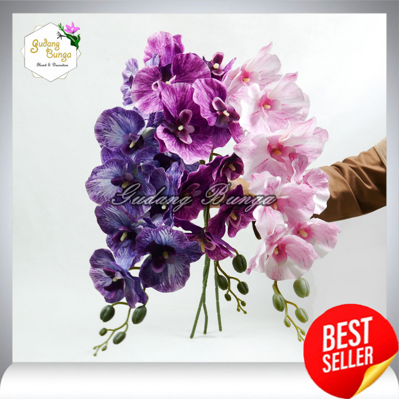 Jual CATTLEYA ARTIFICIAL FLOWER X9 / ANGGREK OMBAK / BUNGA ANGGREK ...