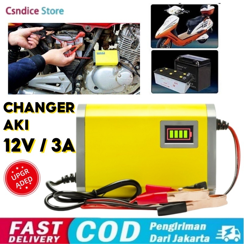Jual Charger Aki Portable 12V 3A Motor Mobil Cas Casan Aki Motor ...