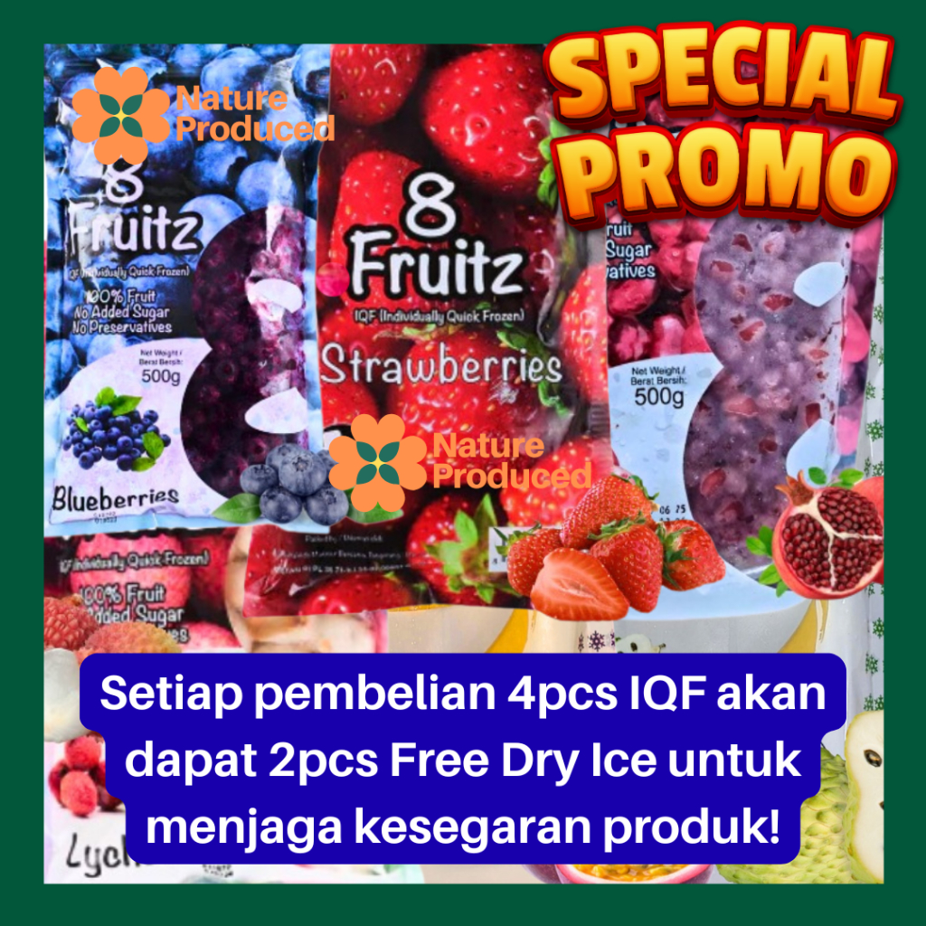 Jual [8 FRUITS] ALL FROZEN FRUIT IQF 500g IQF | Buah Beku | Shopee ...