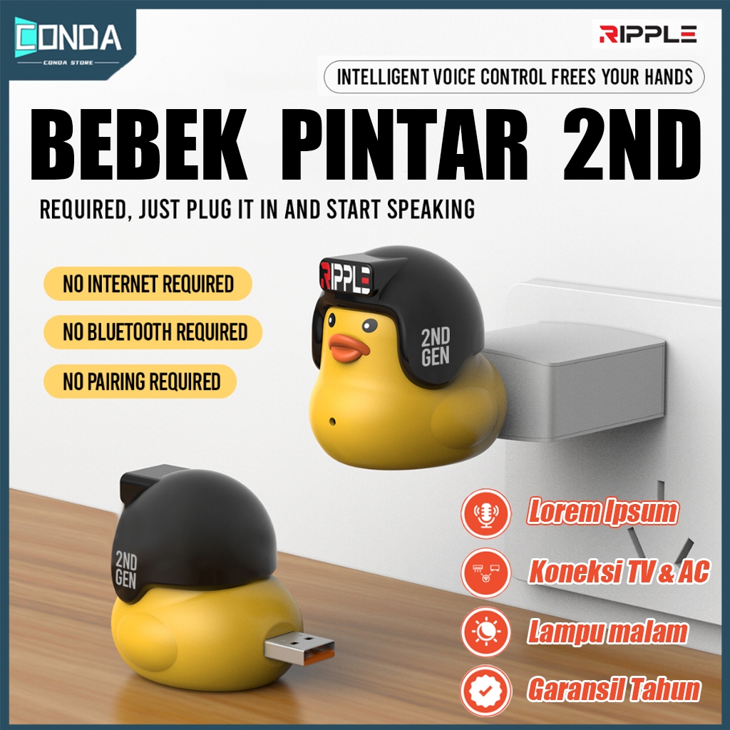 Jual Ripple/Bebek Pintar/Lampu malam/Bebek Pintar Gen 2/Smart AI Remote ...
