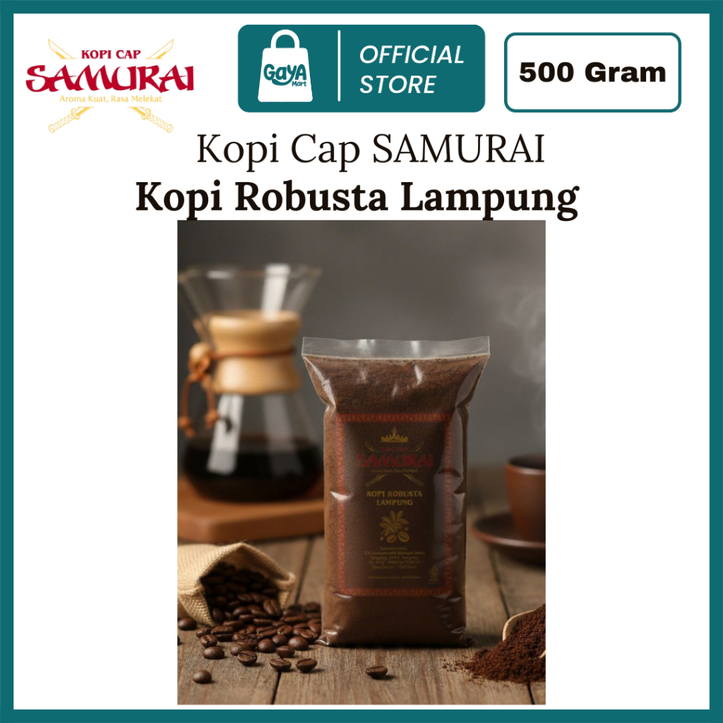 Jual Kopi Cap Samurai - Kopi Bubuk Robusta Lampung 500 Gram - Aroma ...