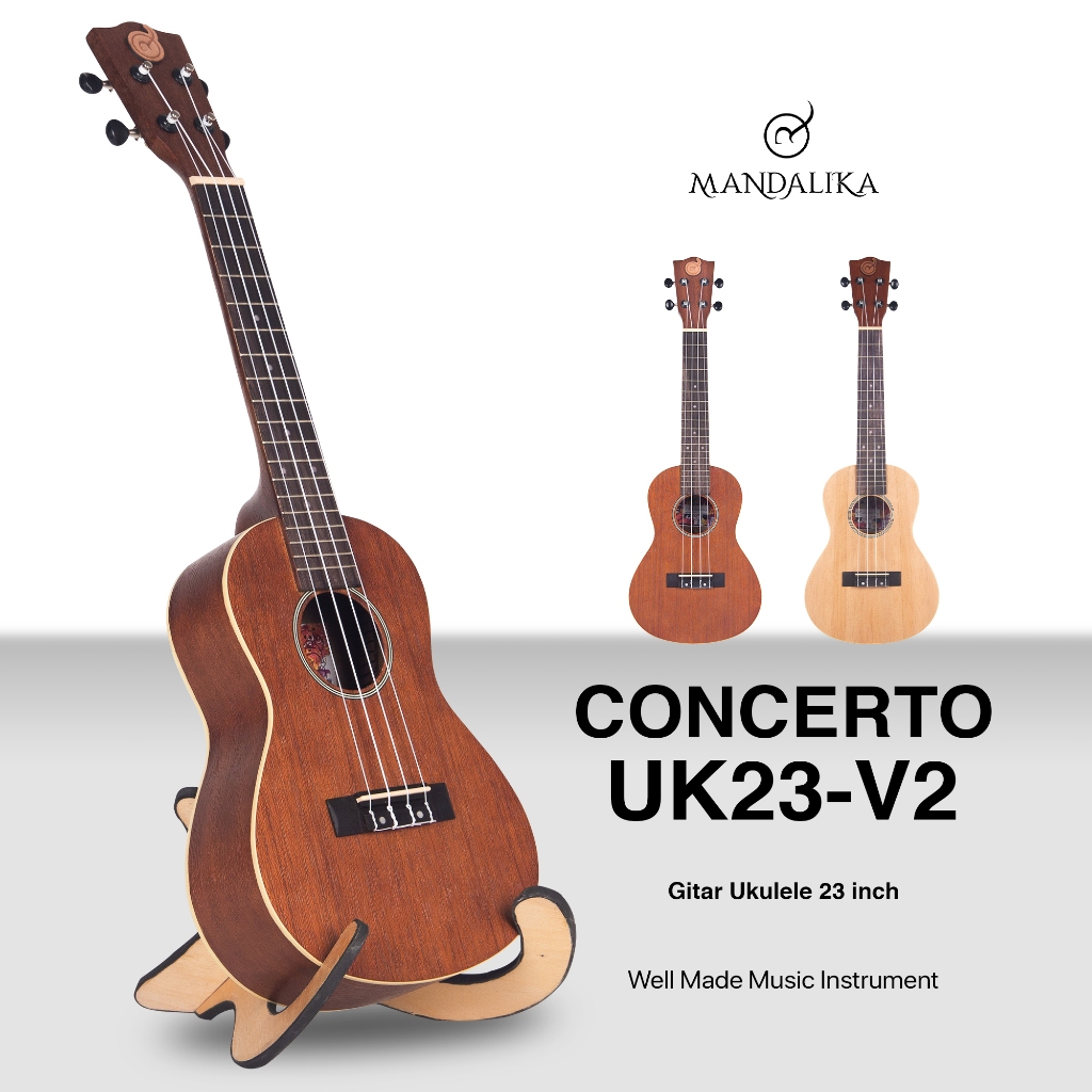 Jual Ukulele Concerto Mandalika UKV2-23 Free Softcase, Senar Cadangan ...