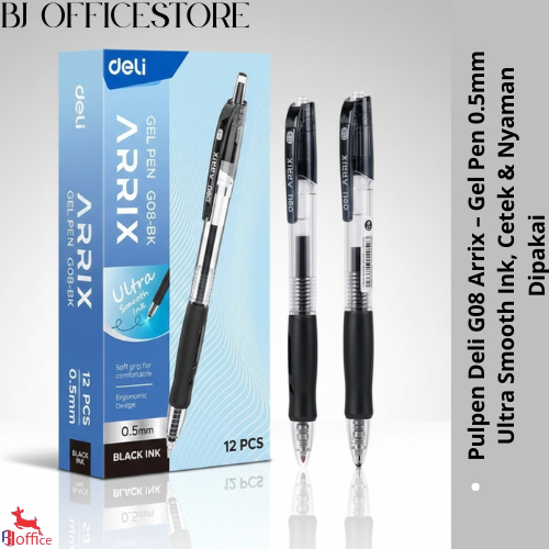 Jual Pulpen Deli G08 Arrix – Gel Pen 0.5mm Ultra Smooth Ink, Cetek ...