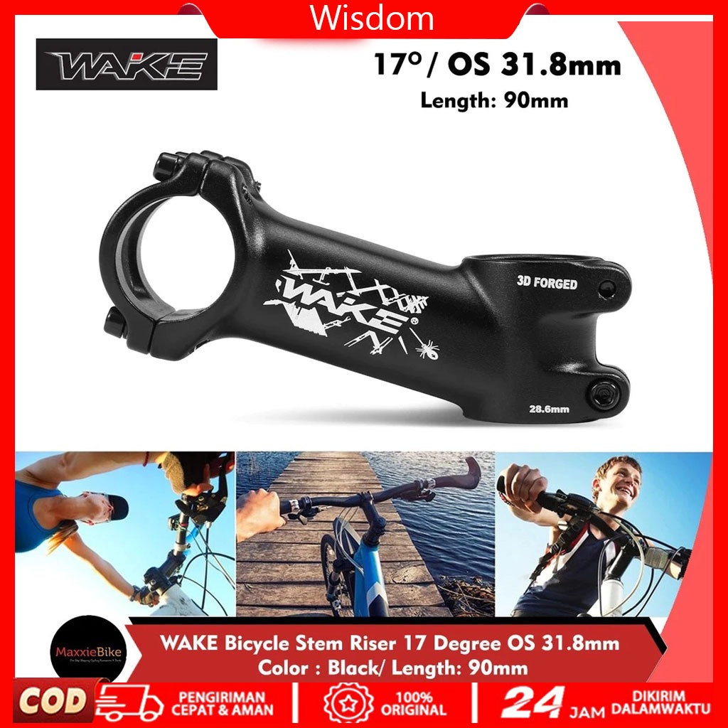 Jual Wake A001 Stem Sepeda MTB Roadbike OS 17 Derajat 90-110mm Oversize ...