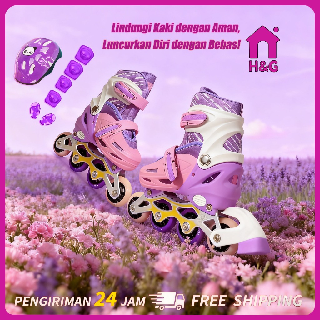 Jual H&G Sepatu Roda Anak Perempuan 4 Roda – Desain Lucu Dapat berubah ...