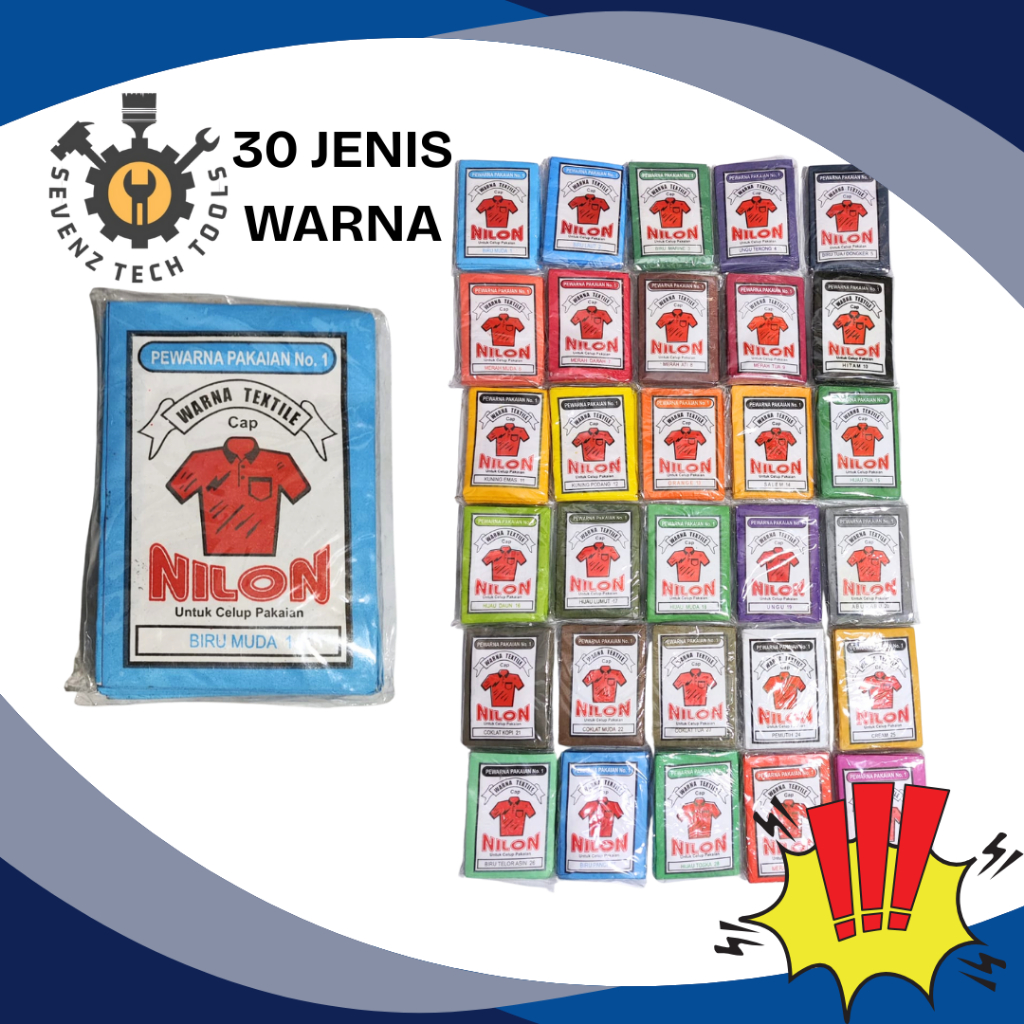 Jual (1 SACHET)PEWARNA PAKAIAN NILON / WANTEX 30 JENIS WARNA PEWARNA ...