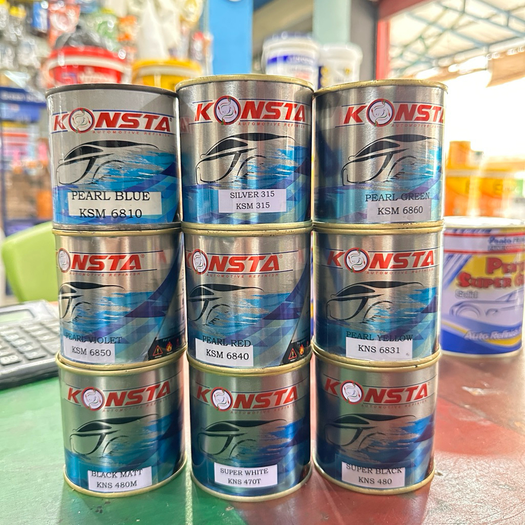 Jual KONSTA Cat NC cat motor dan mobil kemasan 200cc warna hitam putih ...