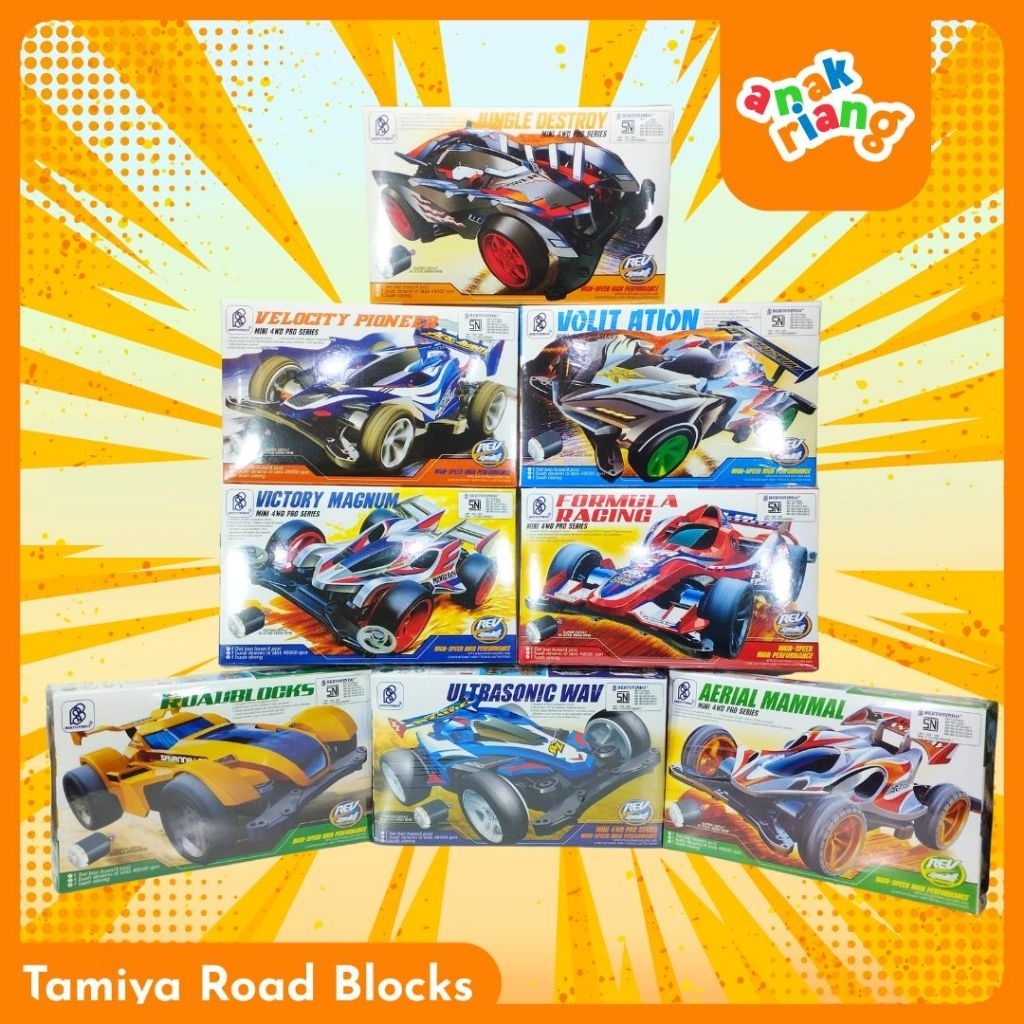 Jual Tamiya Road Blocks – Mobil Balap Mini 4WD Rakitan Anak (8 Varian ...
