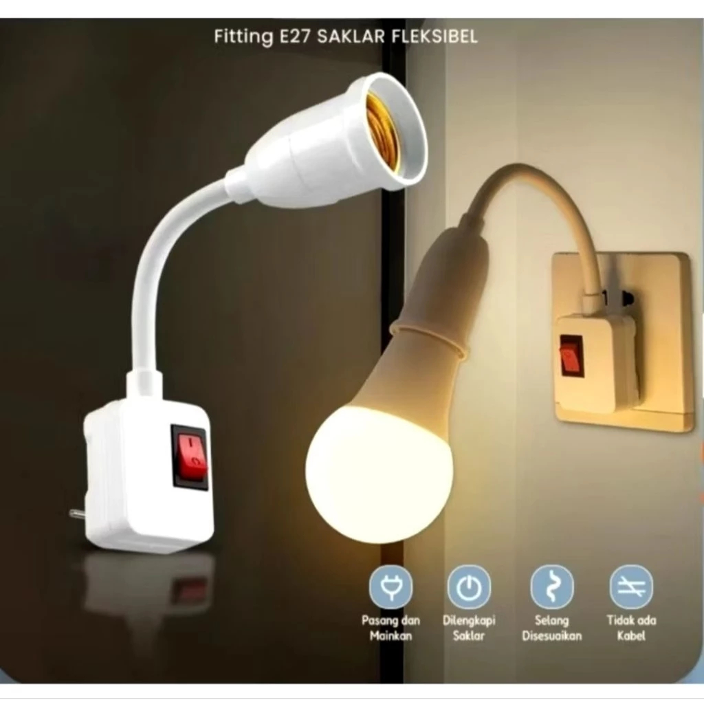 Jual Fitting Lampu Flexible + Lampu, Fitting Lampu Colok, Lampu Tidur ...