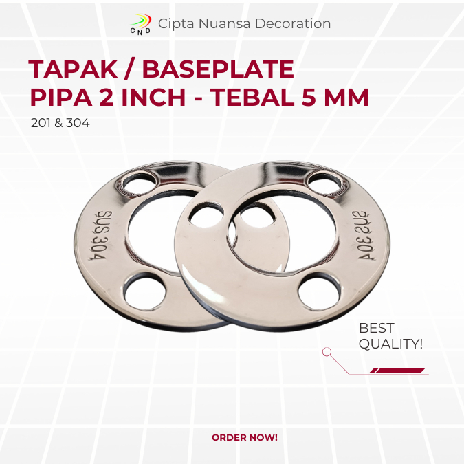 Jual Tapak Baseplate Plendes Bulat 2 Inch 201 & 304 Tebal 5mm | Shopee ...
