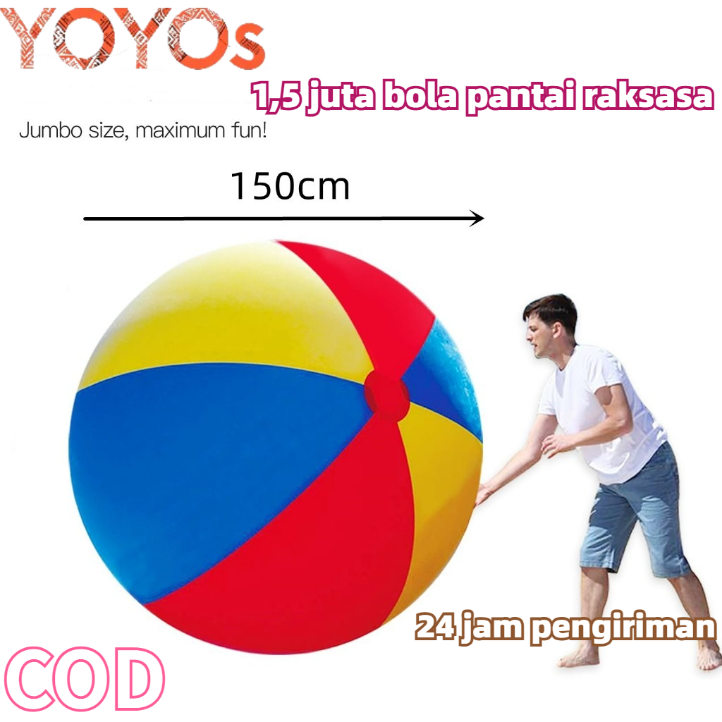 Jual 150cm Bola Pantai Jumbo PVC Giant Beach Ball Inflatable RAINBOW ...