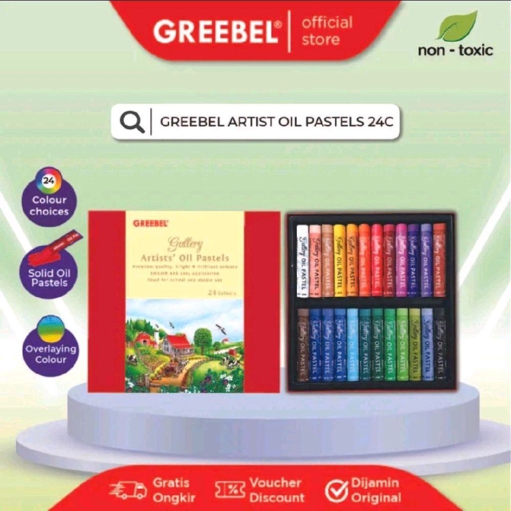 Jual GREEBEL Crayon ARTIST Oil Pastel 24 Warna | Shopee Indonesia