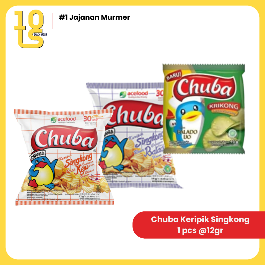 Jual 1 PCS Chuba Keripik Singkong Jajanan Jadul Rasa Balado/Keju/Balado ...