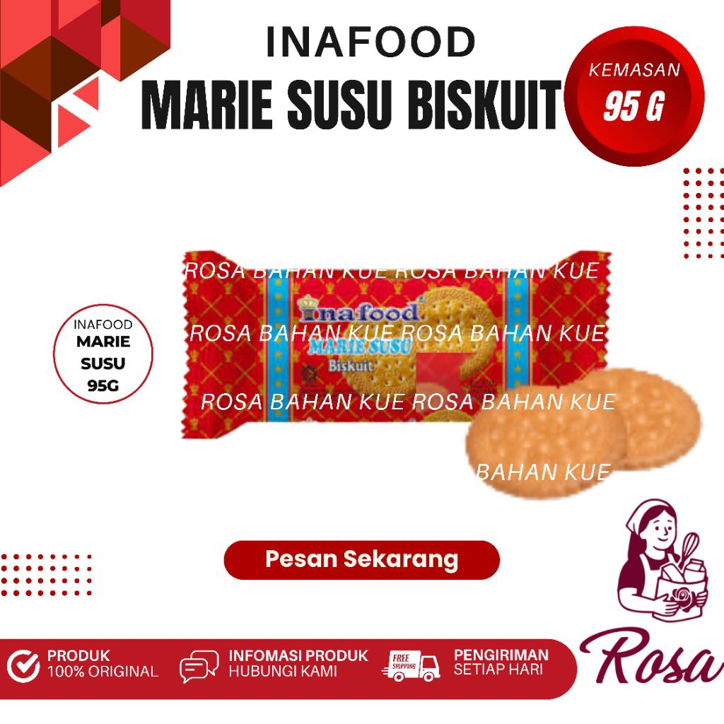 Jual Ina Food Marie Susu Biskuit 95g – Biskuit Marie Rasa Susu, Renyah ...