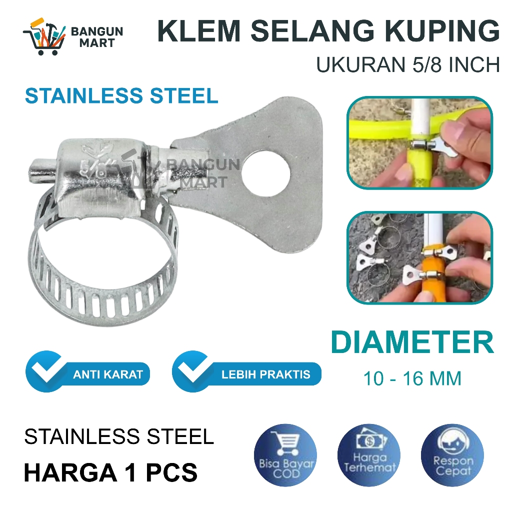 Jual Klem Selang KUPING PUTAR BESI / Pengunci Selang KUPING BESI 5/8 ...