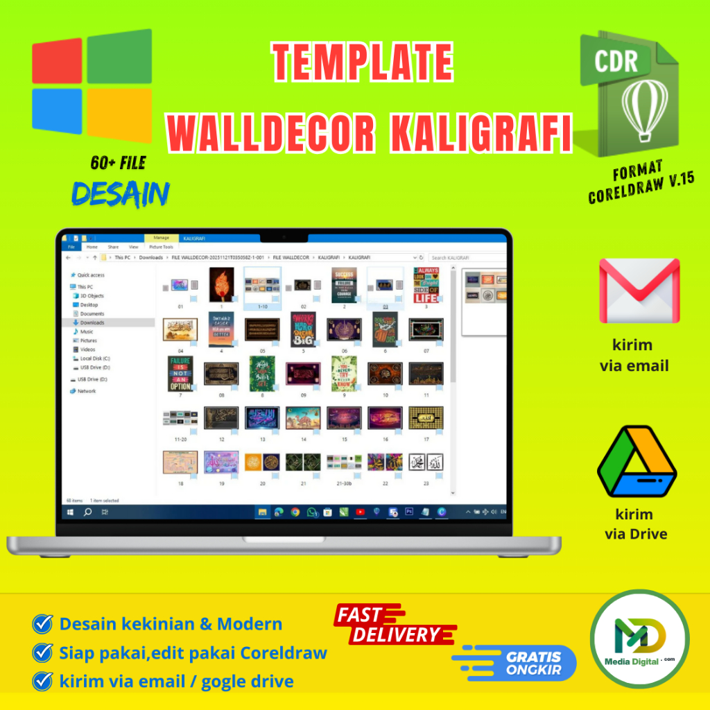 Jual 60+ TEMPLATE DESAIN WALLDECOR KALIGRAFI (TULISAN ARAB) FORMAT CDR ...