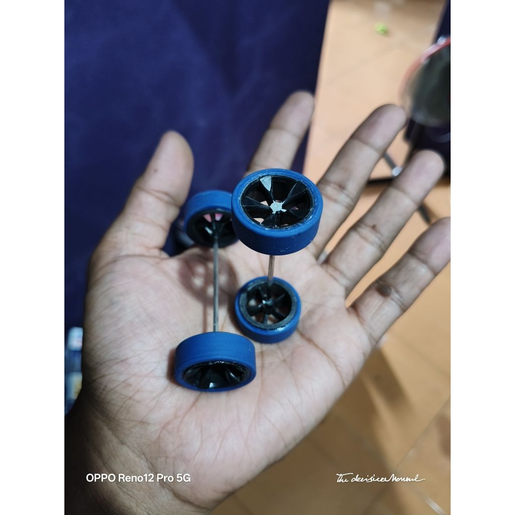 Jual Tamiya Ban Bubut Velg 5 Spoke Carbon Balance + Ban Hard Dark Blue ...