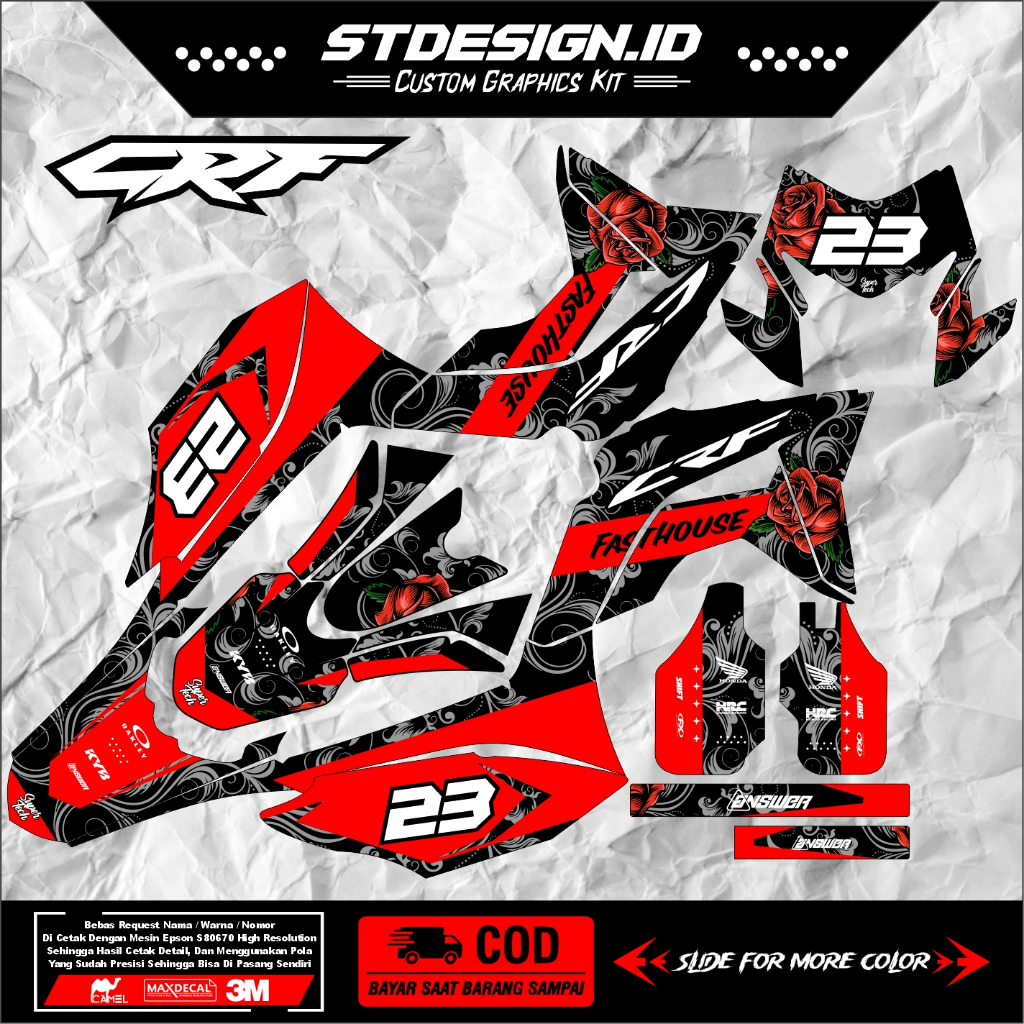 Jual Decal Crf 150 L MAWAR Full Body Superglossy Bebas Custom Cutting ...