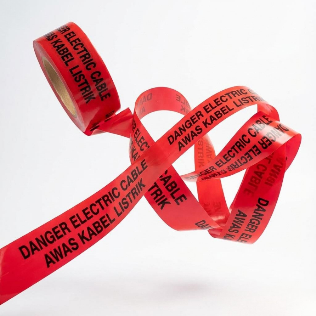Jual Barricade Awas Kabel Listrik 6 Inch 15cm x 100 Meter - Merah ...