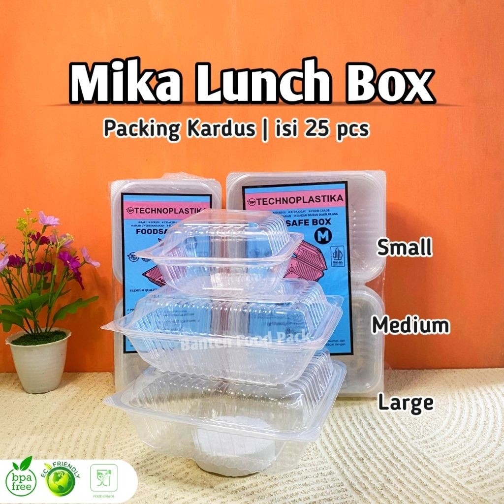 Jual (25PCS) Mika Kotak Tebal Food Safe | Mika Lunch Box | kemasan ...