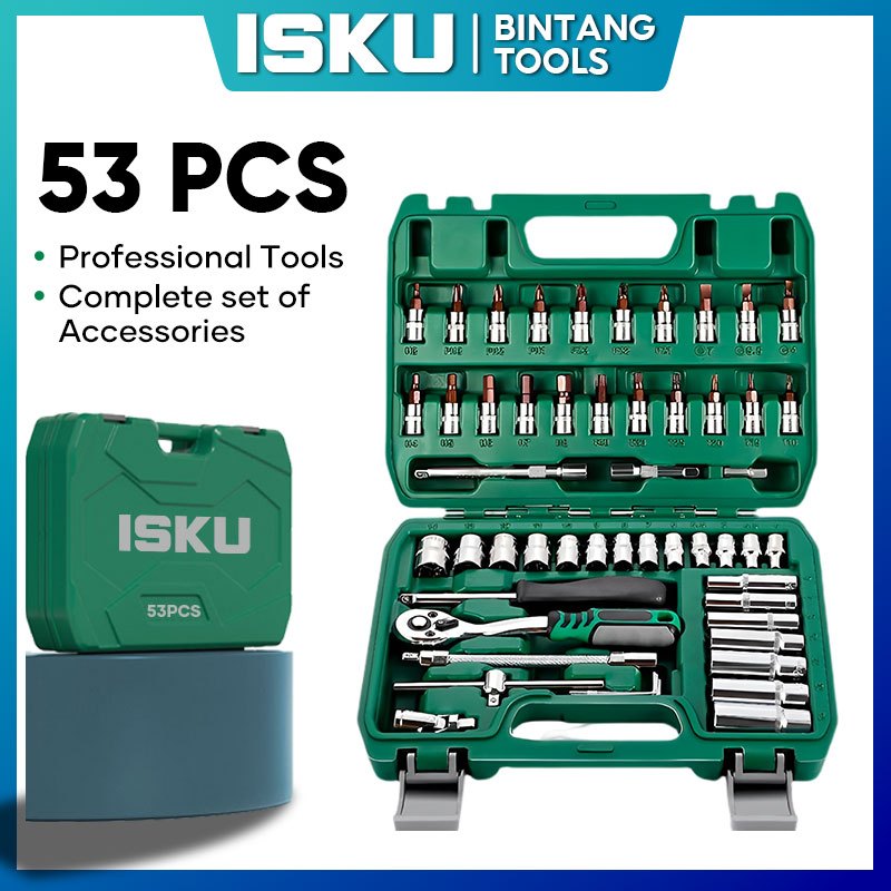 Jual ISKU Kunci Shock Set 53pcs Kunci ring pas set Dan Mata Shock Set ...