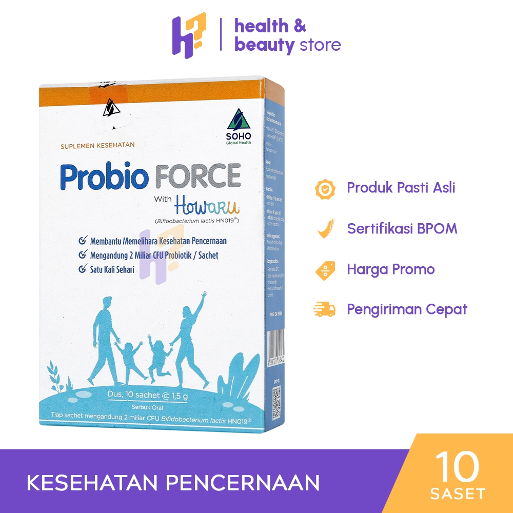 Jual PROBIO FORCE WITH HOWARU 1 BOX @ 10 SACHET | Probiotik Suplemen ...