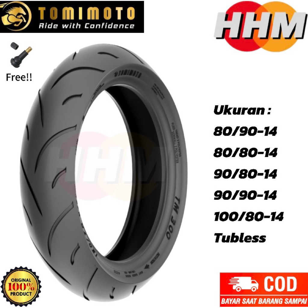 Jual Ban Luar TOMIMOTO TM300 Donat Ring 14 Tubless (Gratis Botol Minum ...