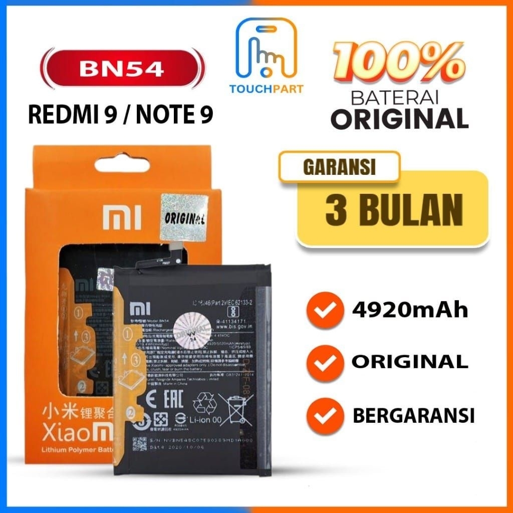 Jual BATERAI BATRE BATTERY XIAOMI REDMI 9 BN54 / REDMI NOTE 9 BN 54 ...
