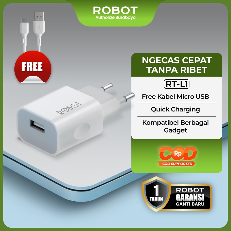 Jual ROBOT Kepala Charger Fast Charging 12W 18W/20W/30W Adaptor ...