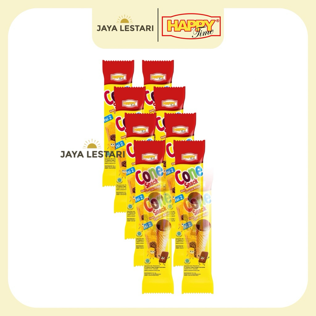 Jual (Renceng) Happy Time Cone Snack Rasa Coklat Keju Renceng (Isi 10 ...
