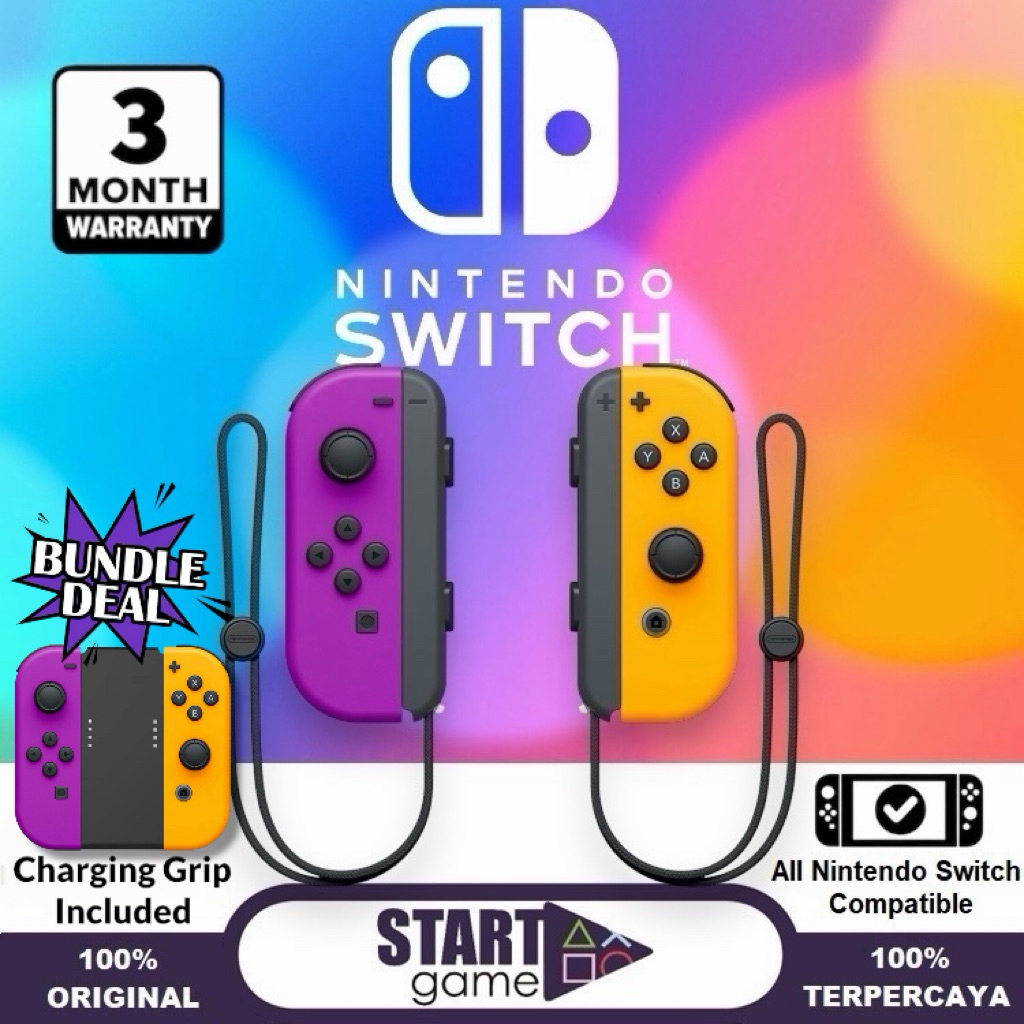 Jual Joycon OEM Nintendo Switch / Joy Con Switch - Neon Purple Orange ...