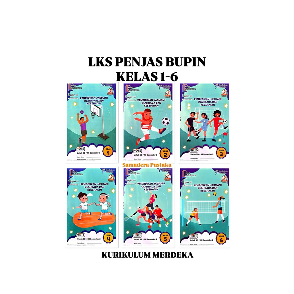 Jual BUKU LKS SD MI PENJAS KELAS 1 2 3 4 5 6 KURIKUM MERDEKA SEMESTER 2 ...