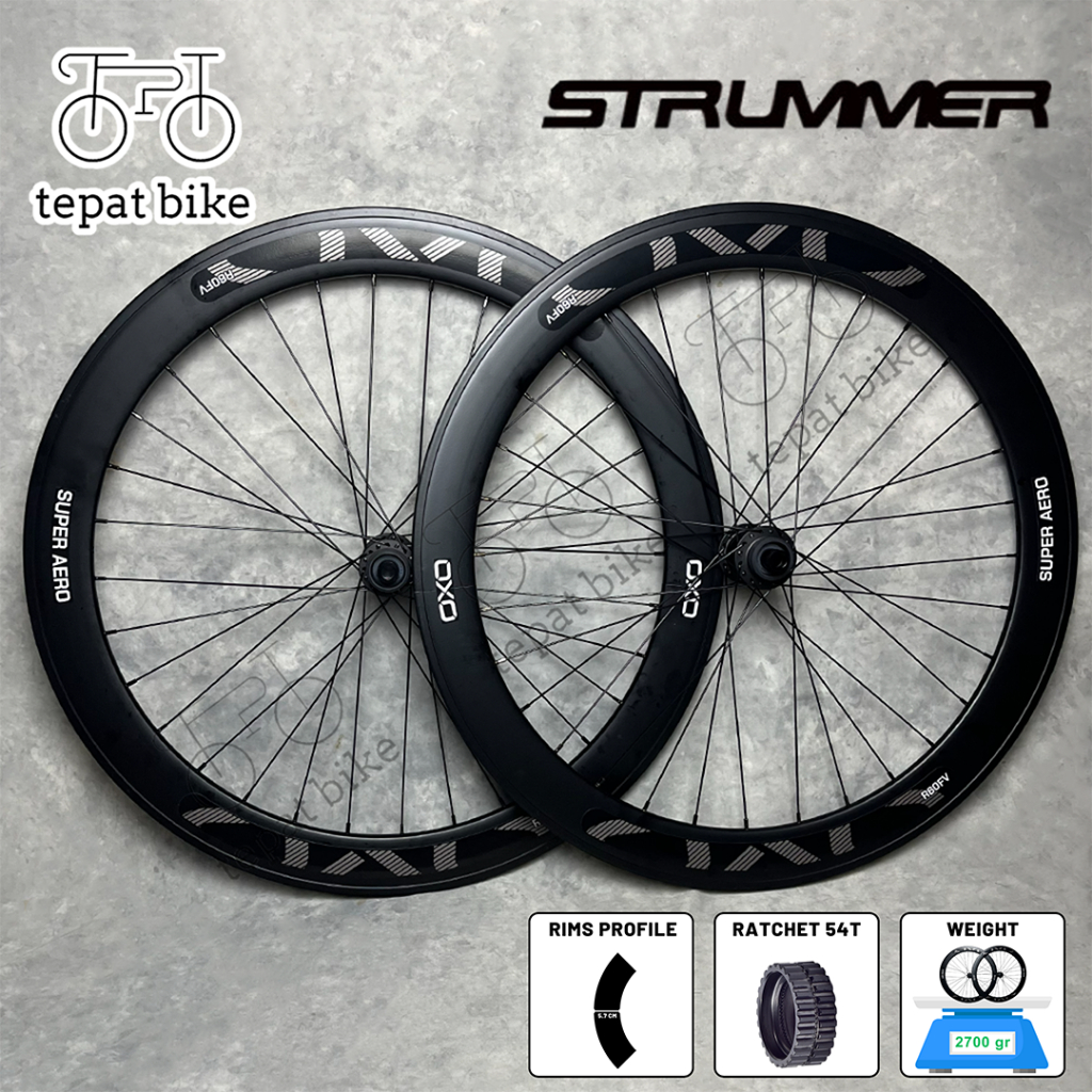 Jual Wheelset 700c OXO R60FV Super Aero Alloy + Strummer HR360 Gen-2 ...