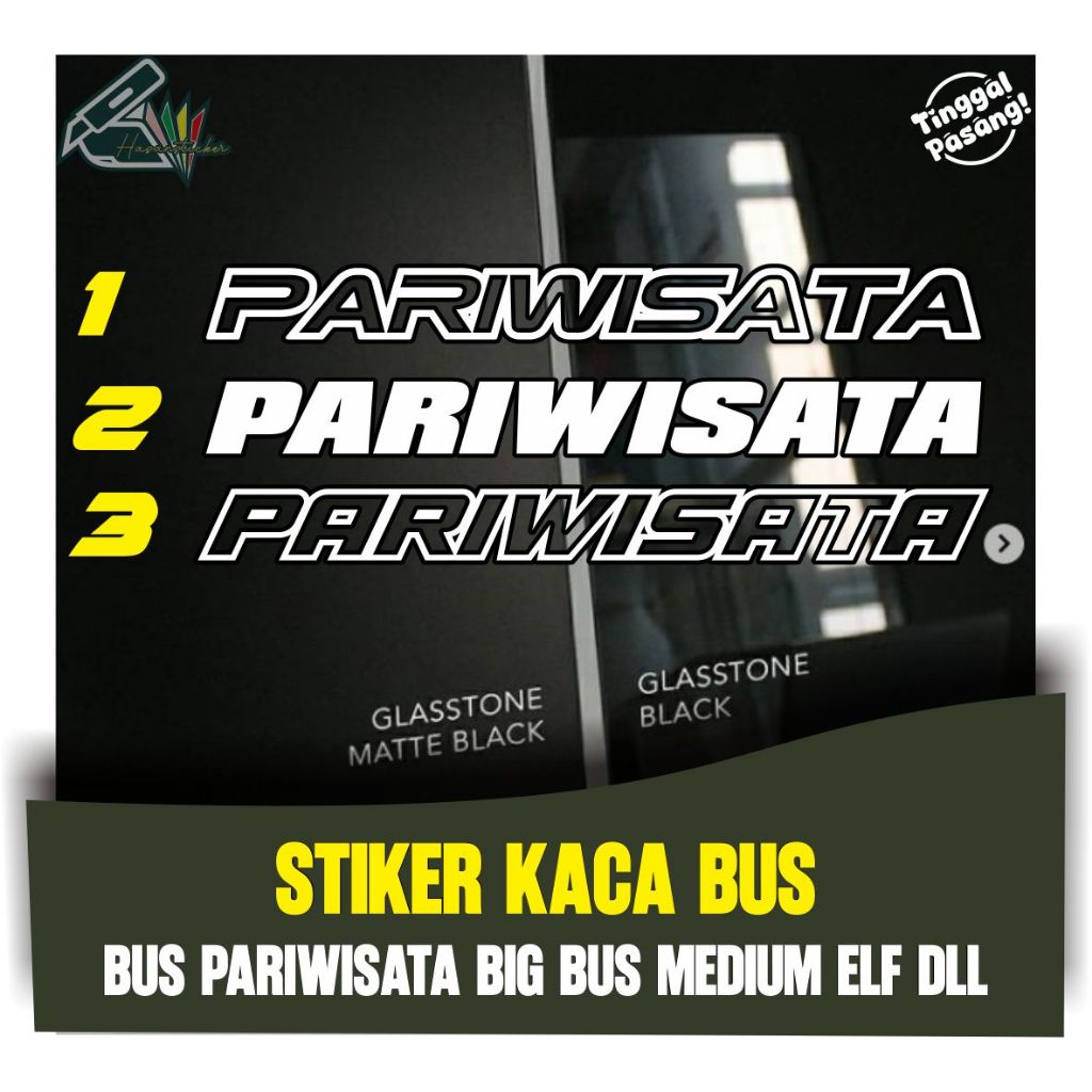 Jual STICKER STIKER DECAL DECALS KACA BUS PARIWISATA BIG BUS MEDIUM ELF ...
