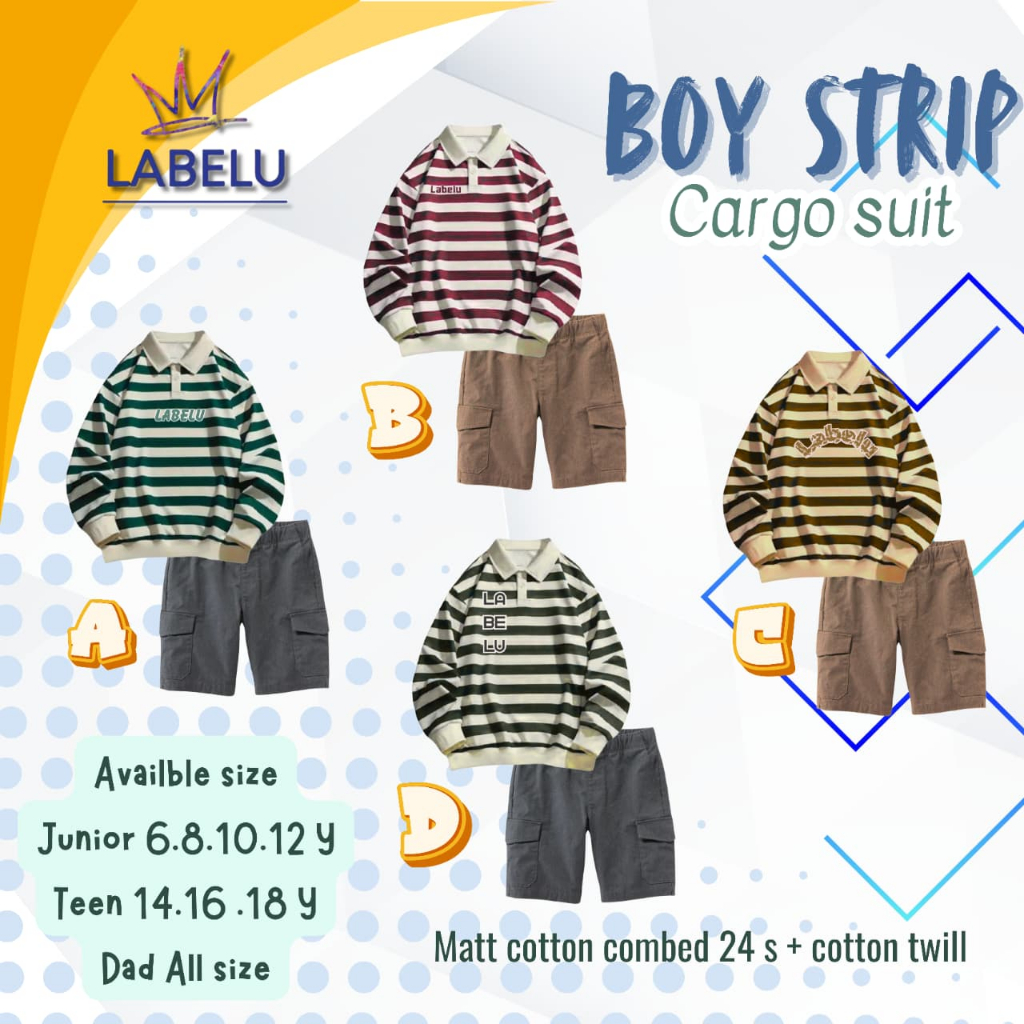 Jual Boy Strip Cargo Suit by Labelu | Shopee Indonesia