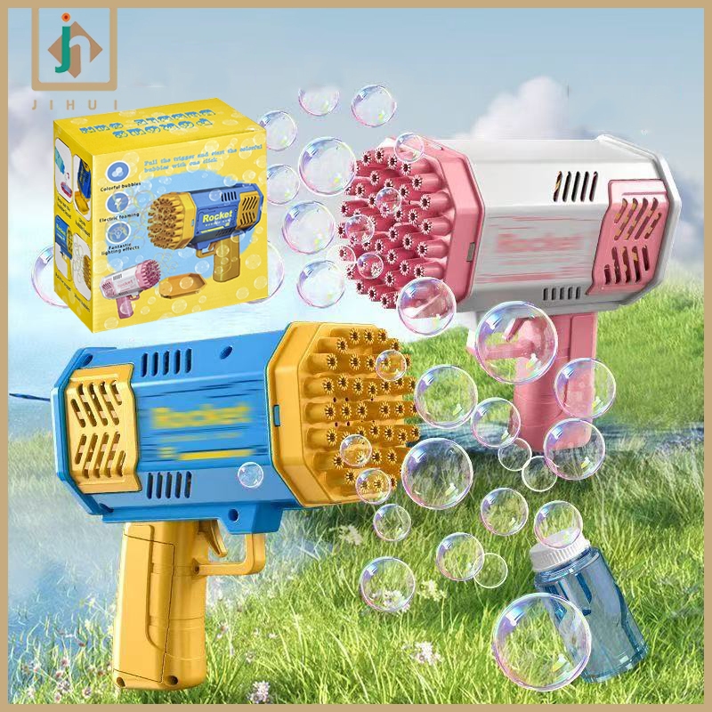 Jual JIHUI Mainan Pistol Gelembung Balon Bubble Gun 40 Hole Dengan Efek ...