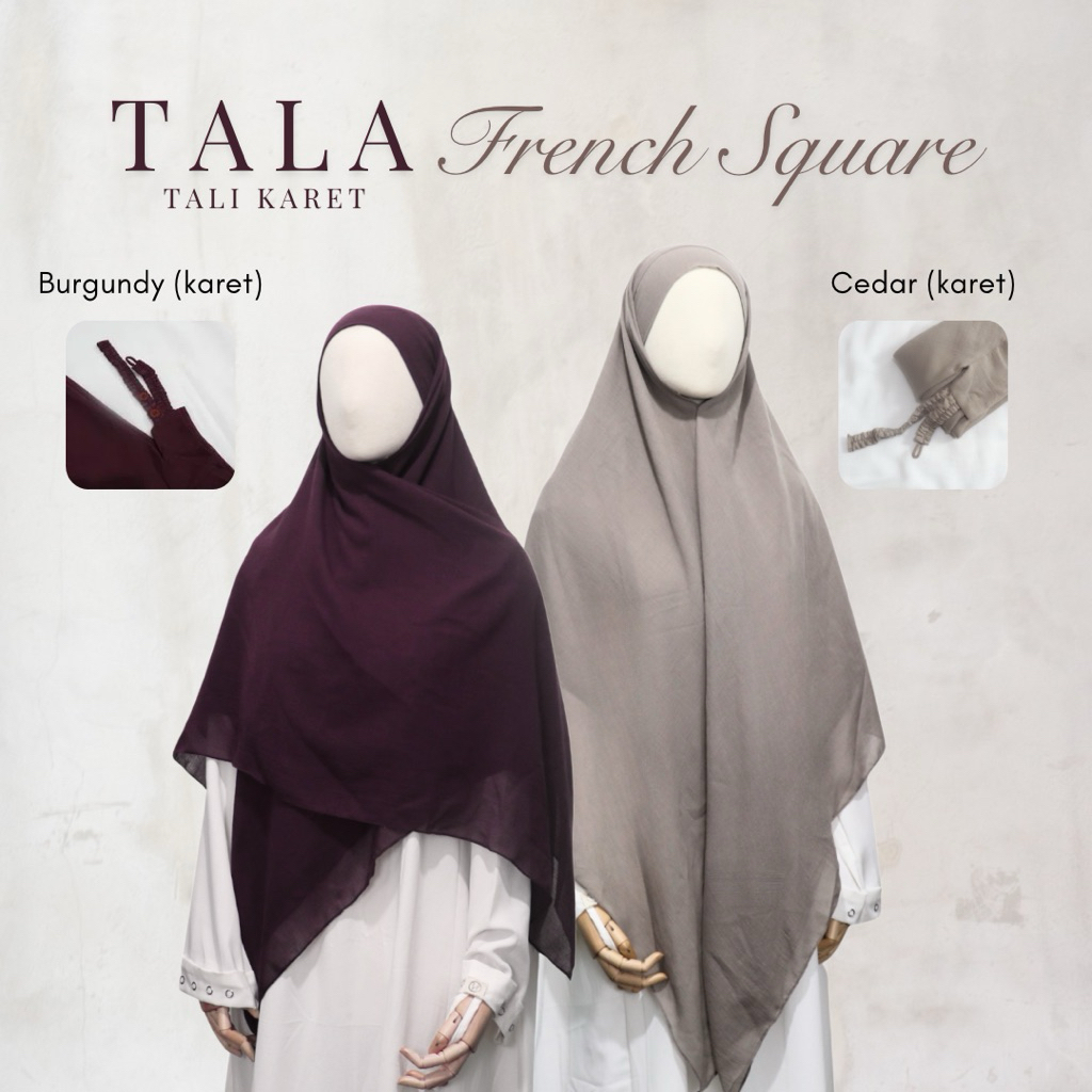 Jual NADISFA - Tala KARET French Square Bandana Tali Karet| Khimar Voal ...