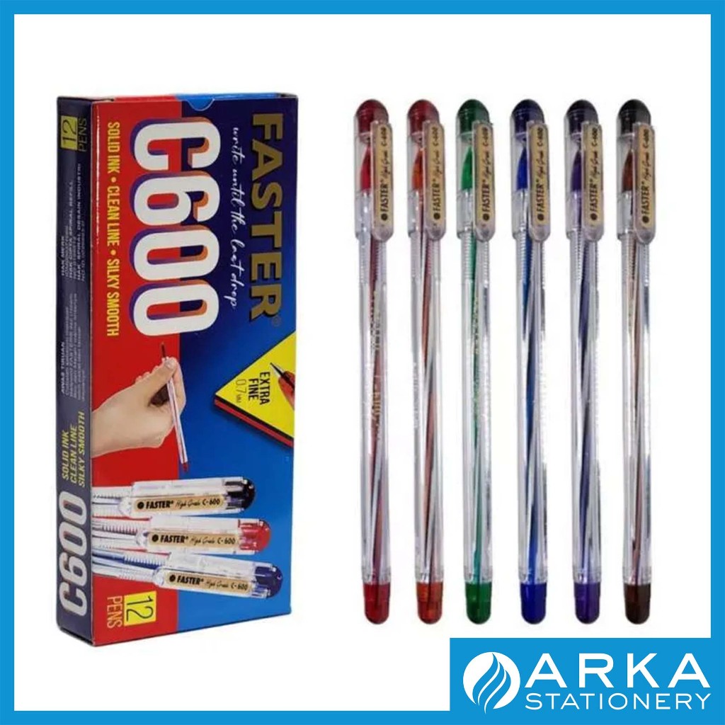 Jual [SATUAN] FASTER BALL PEN PULPEN PENA C-600 0,7 HITAM | Shopee ...