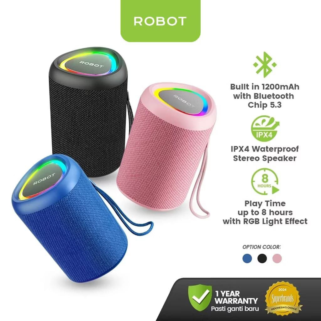 Jual ROBOT RB120 Speaker Bluetooth 5.3 Bass RGB LED Original | Shopee ...