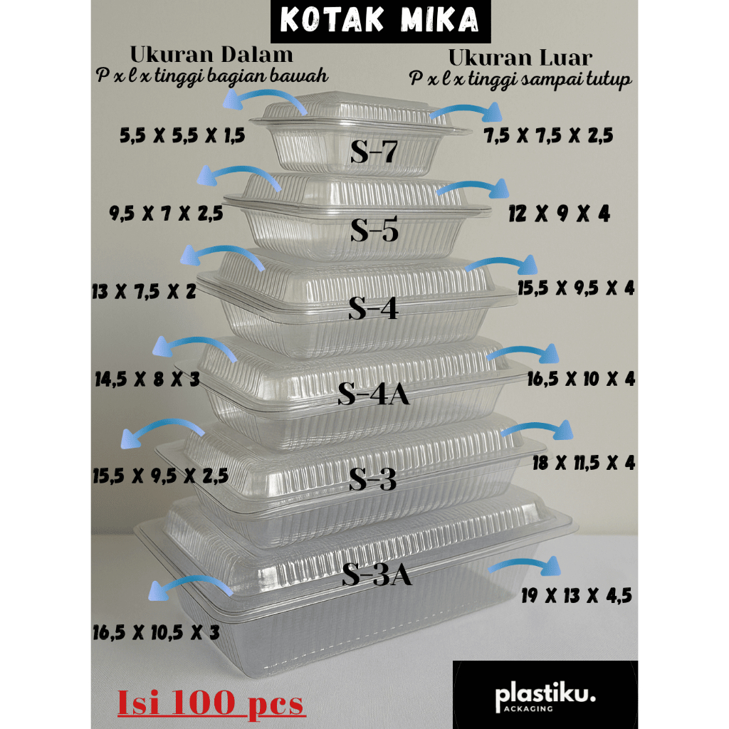 Jual Isi 100 - Kotak Kemasan Plastik Sekali Pakai Transparan Kotak Buah ...